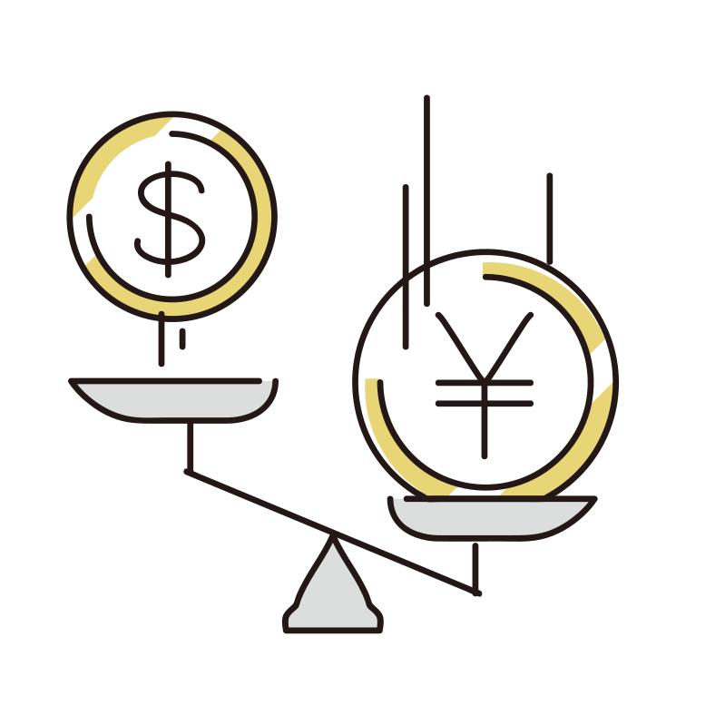 円高のイラスト