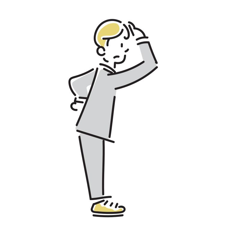 遠くを見るビジネスマンのイラスト（男性）